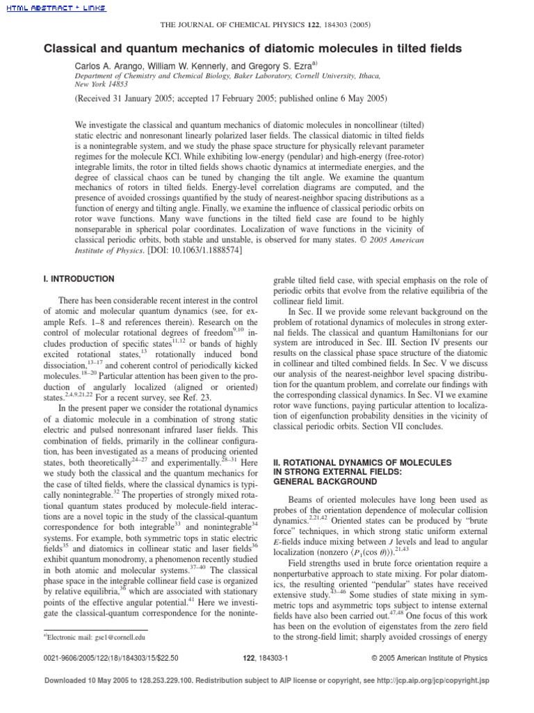 Carlos A. Arango, William W. Kennerly and Gregory S. Ezra - Classical ...