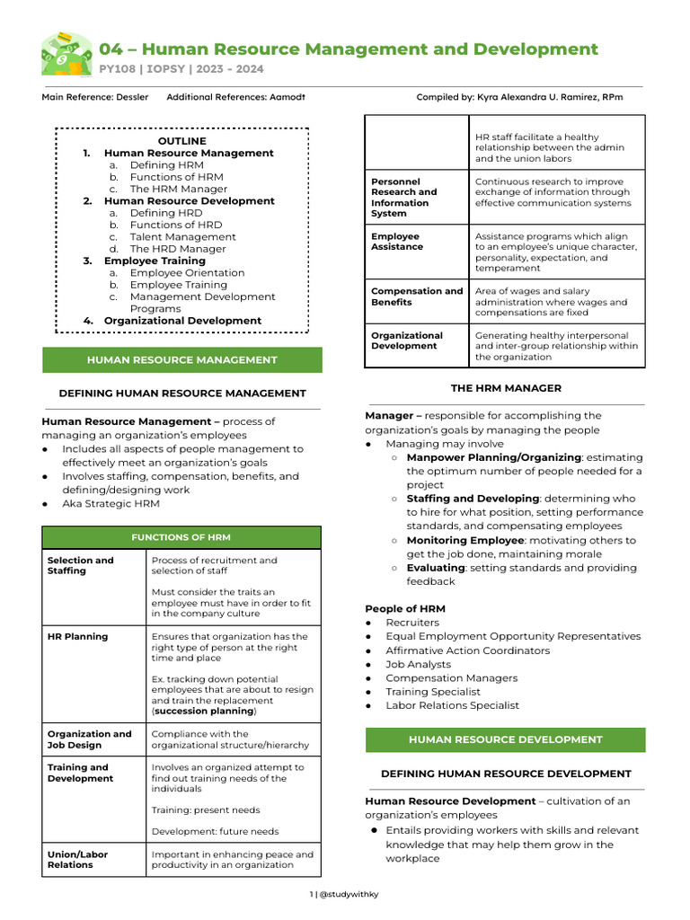 HR Training and Development Overview | PDF | Human Resource Management | Human Resources
