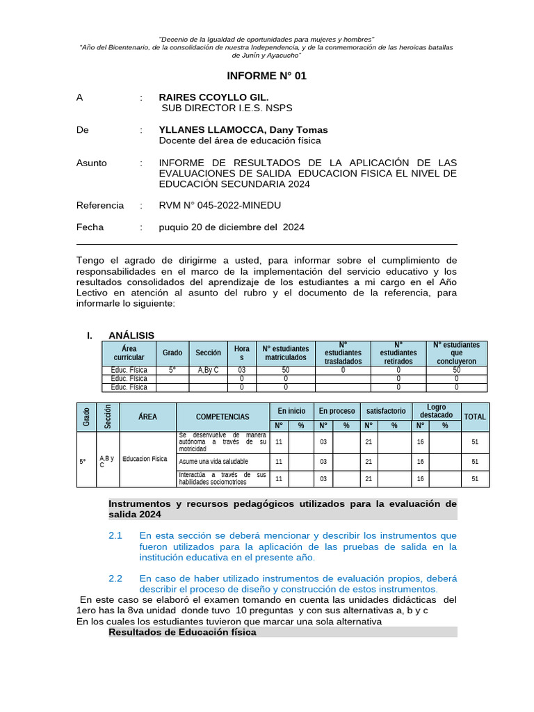 Formato para Informe Resultados de la evaluación de salida-cierre de la estrategia (1) | PDF ...