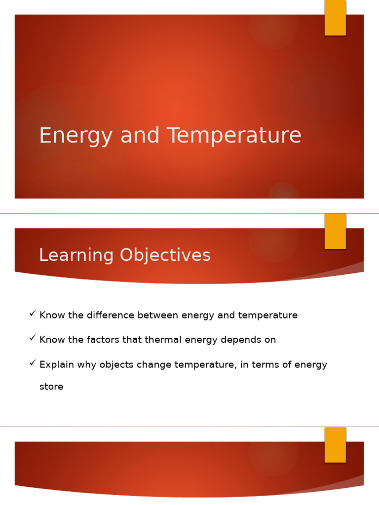 Understanding Energy and Temperature | PDF | Temperature | Heat