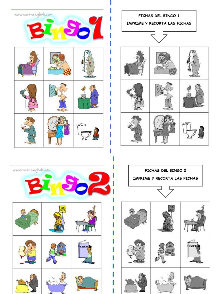 BINGO (Daily Routine) Docx | PDF