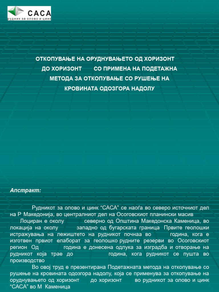 Trud Za Otkopuvanje - Probistip | PDF