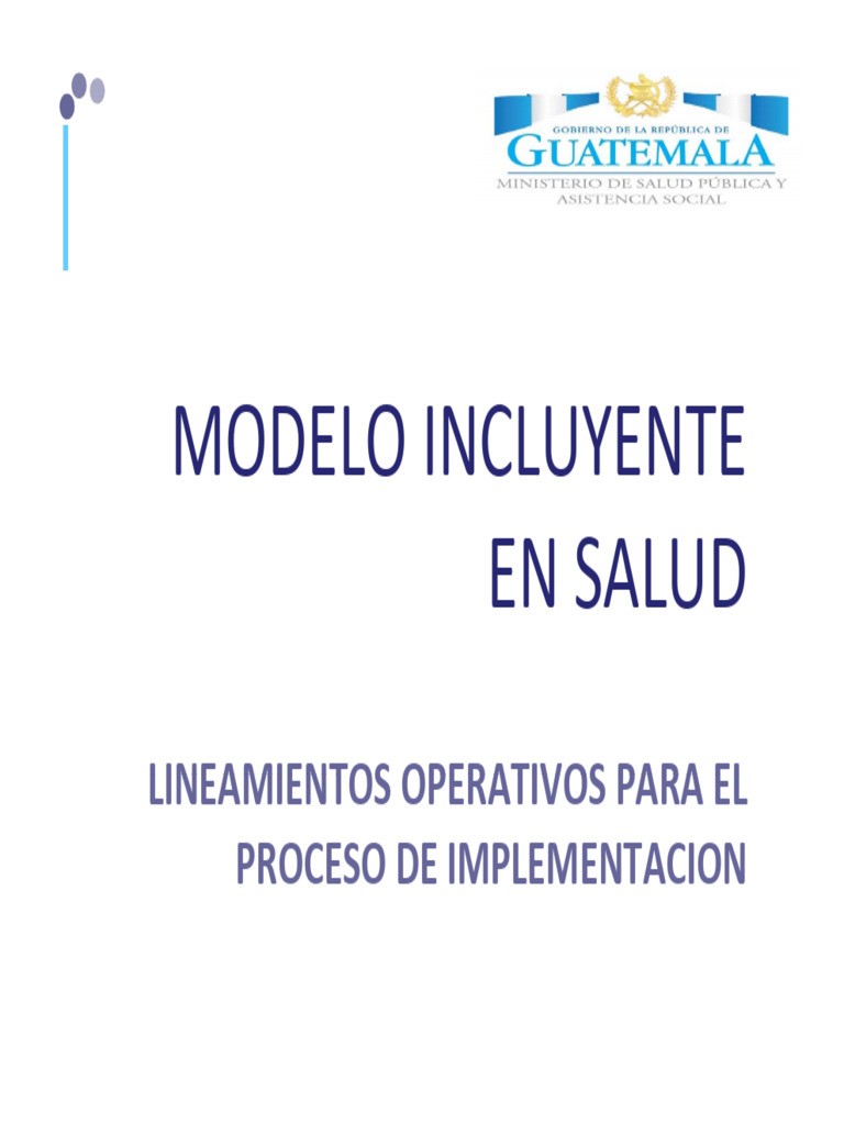 Modelo Incluyente en Salud Lineamientos Octubre 2016 | PDF | Enfermería ...
