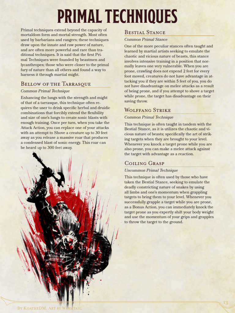 Hidden Martial Techniques and Stances - Primal Techniques | PDF