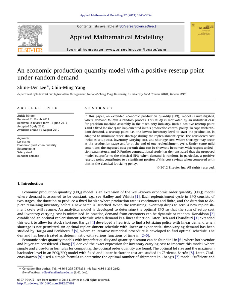 An Economic Production Quantity Model With A Positive - 2013 - Applied ...