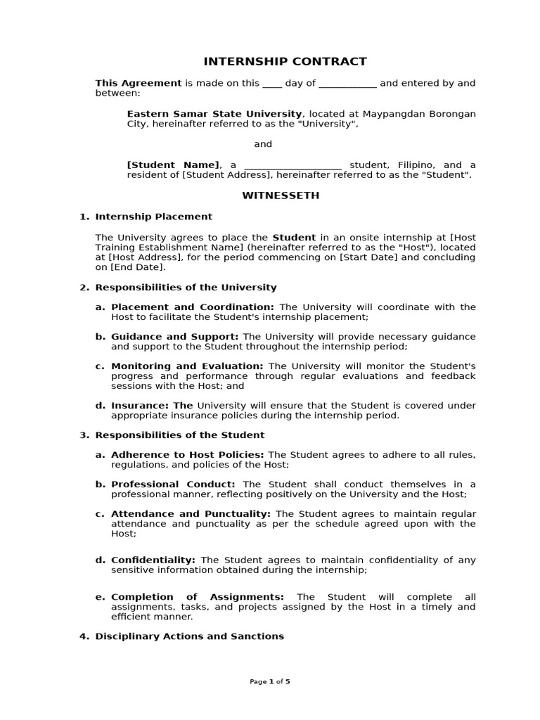 INTERNSHIP-CONTRACT-1 | PDF | Informed Consent | Justice