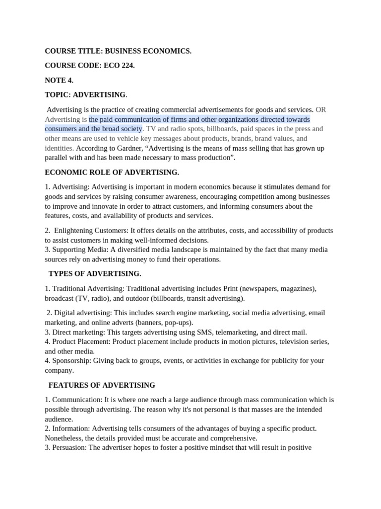 Competitive Advertising in Economics | PDF | Brand | Advertising
