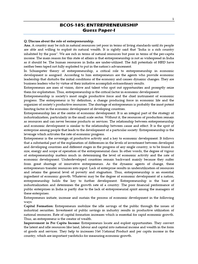 Bcos 185 em Gpaper | PDF | Entrepreneurship | Employment