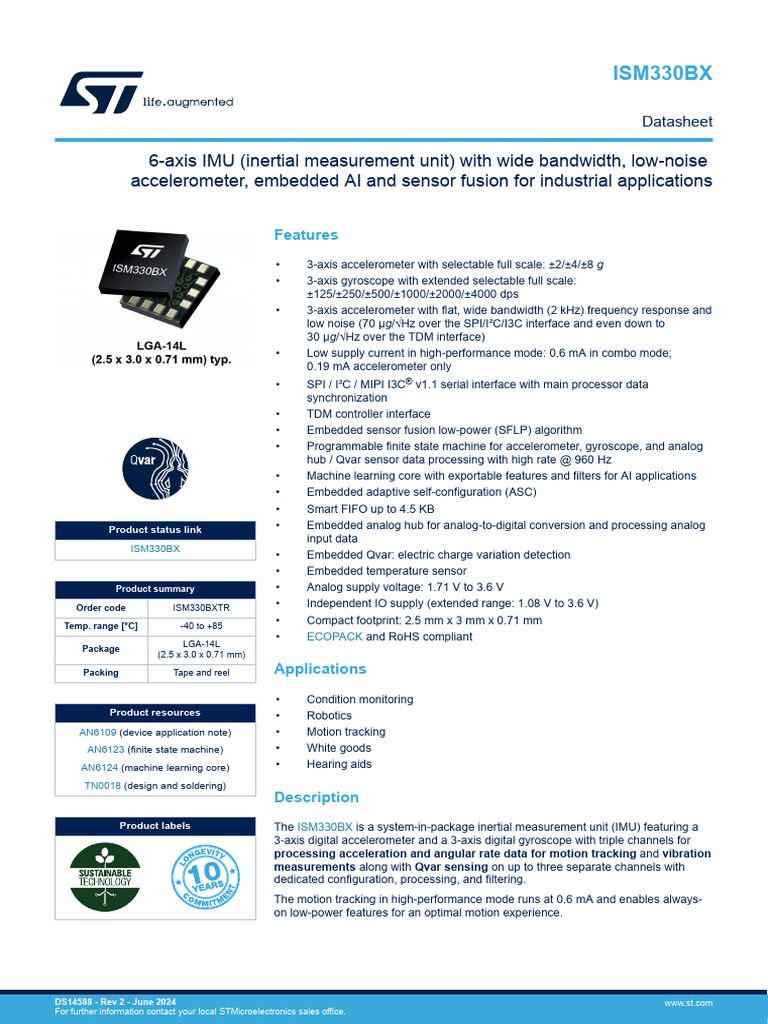 Ism 330 BX | PDF | Accelerometer | Machine Learning