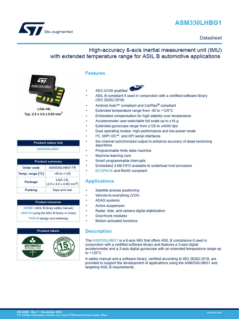 Asm 330 LHBG 1 | PDF | Machine Learning | Accelerometer