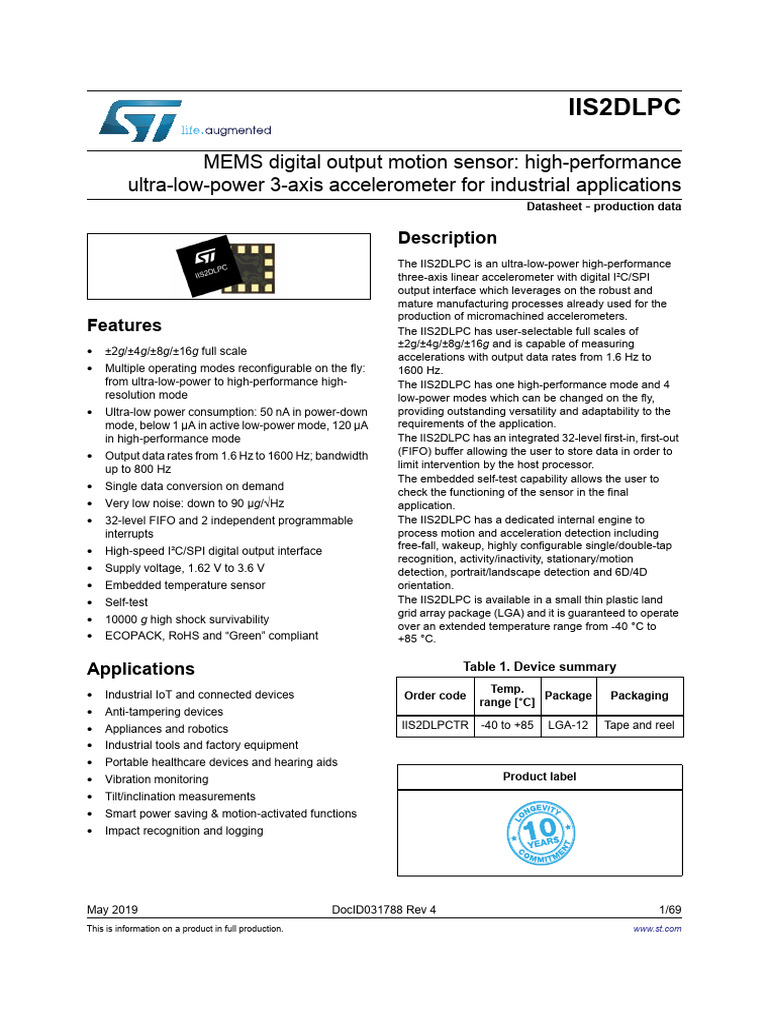 Iis 2 DLPC | PDF | Accelerometer | Electrical Engineering