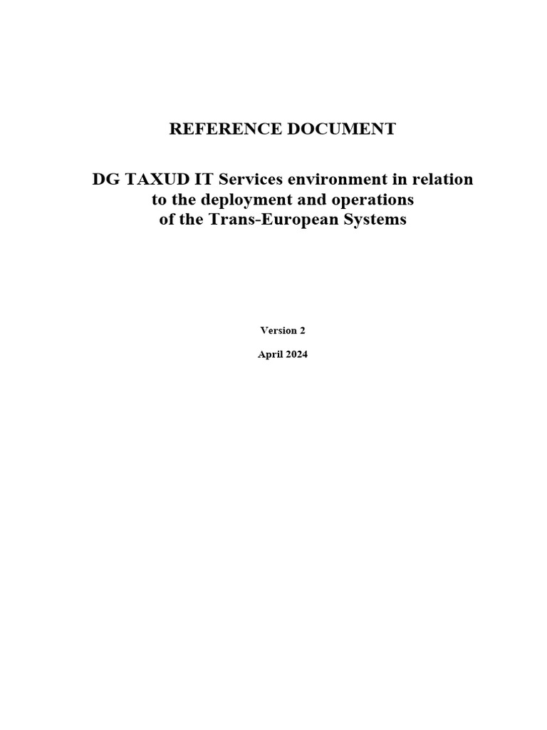 Reference Doc - TAXUD IT Environment - Web.v1.0 | PDF | Customs ...