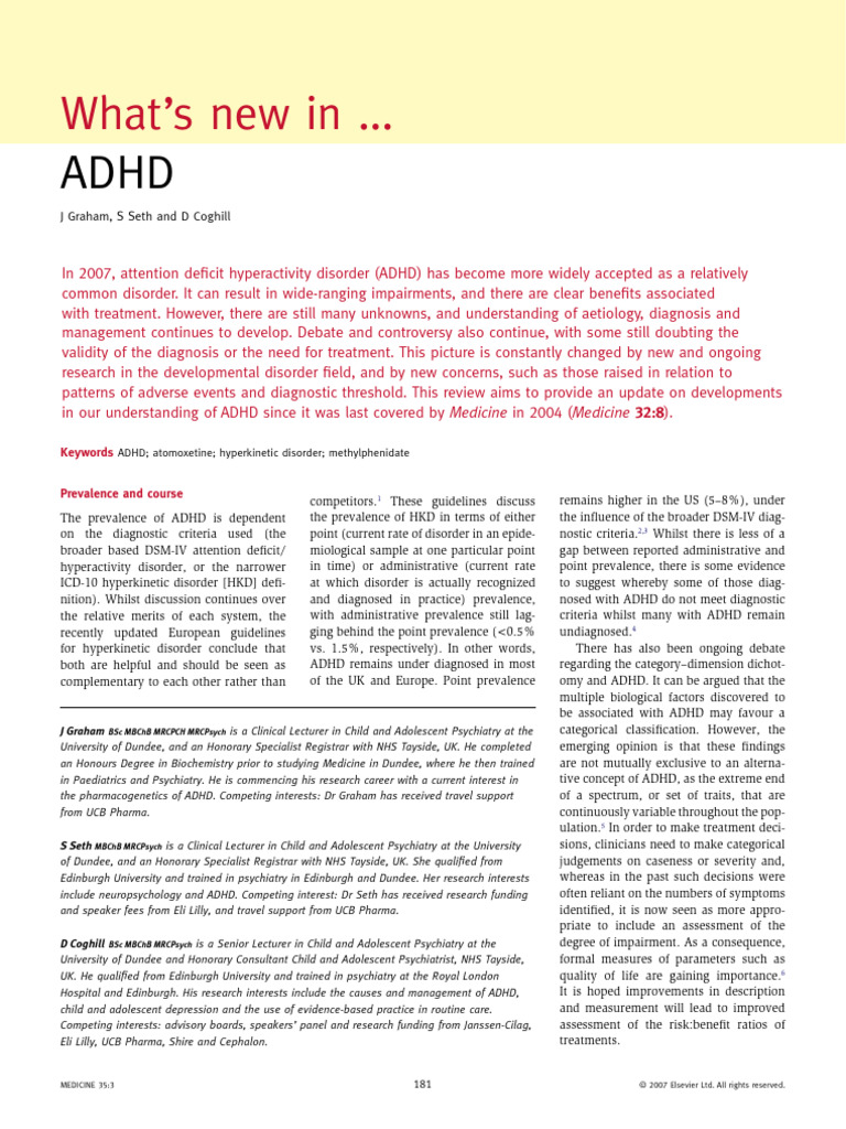 -ADHD | PDF | Attention Deficit Hyperactivity Disorder | Mental Disorder
