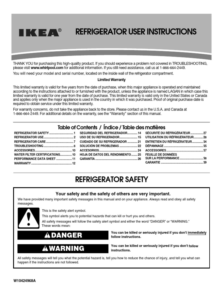 Nutid Refrigerator User Manual | PDF | Refrigerator