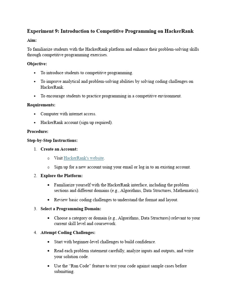 EXP 9 | PDF | Computer Programming | Cognition