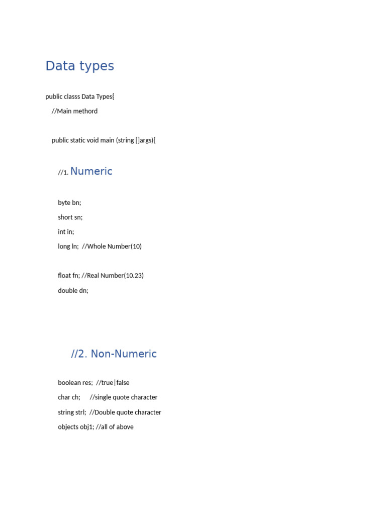 Data Types | PDF