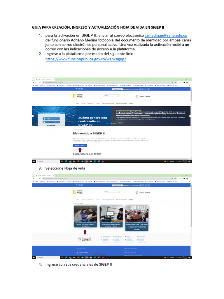 2. GUIA PARA CREACIÓN Y ACTUALIZACIÓN SIGEP II | PDF