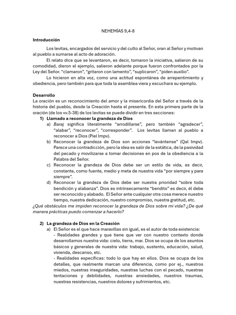 Nehemías 9,4-8 Bosquejo | PDF | Abrahán | Dios