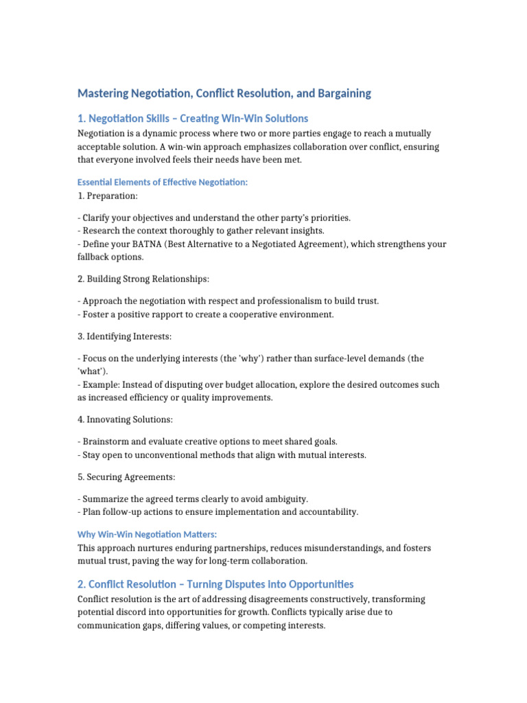 Improved Negotiation Conflict Bargaining | PDF | Negotiation | Conflict Resolution
