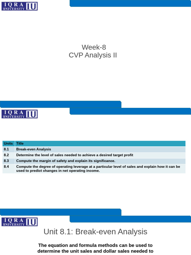 Session-8 - CVP II | PDF | Business Economics | Financial Accounting