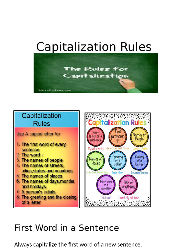 Capitalization Rules | PDF | Adverb | Linguistics