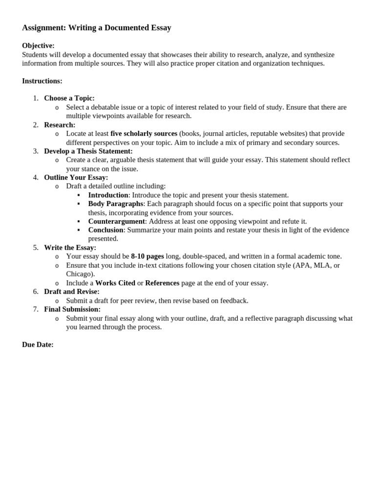 Assignment Documented Essay | PDF