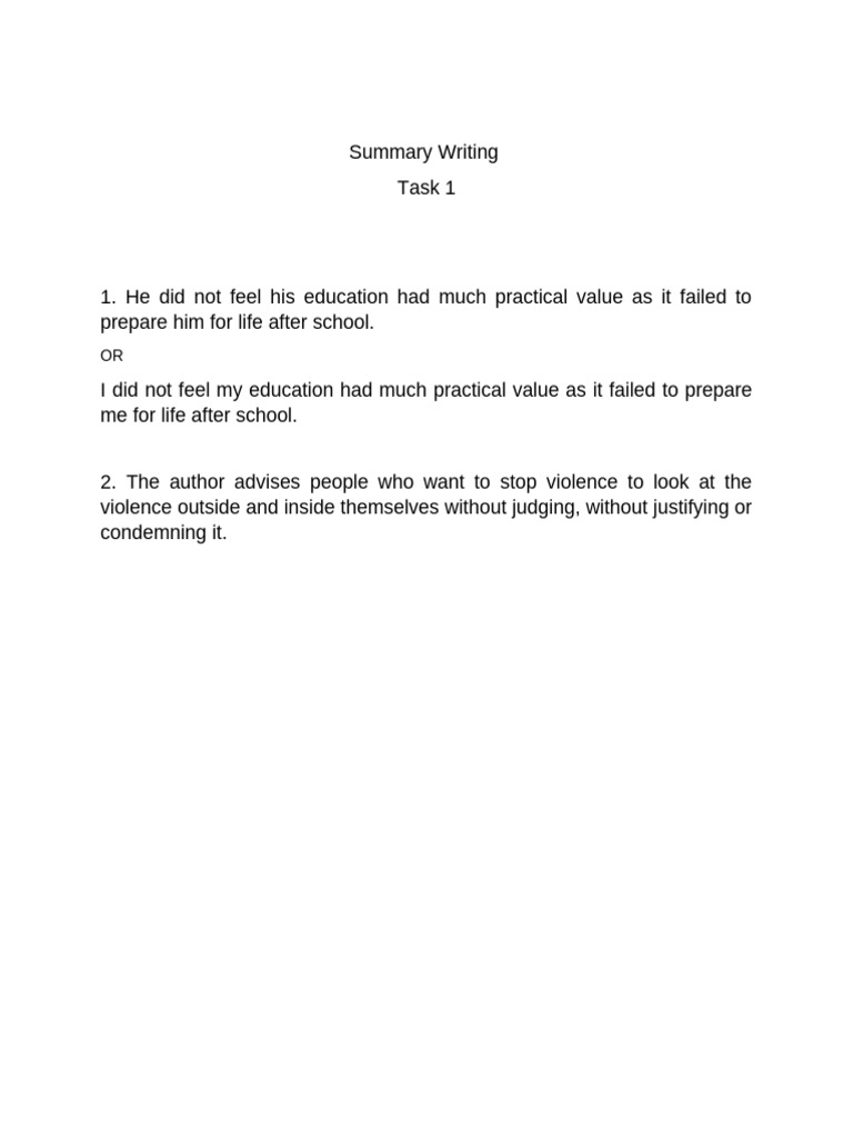 Answer Key Summary Writing Task 1 | PDF