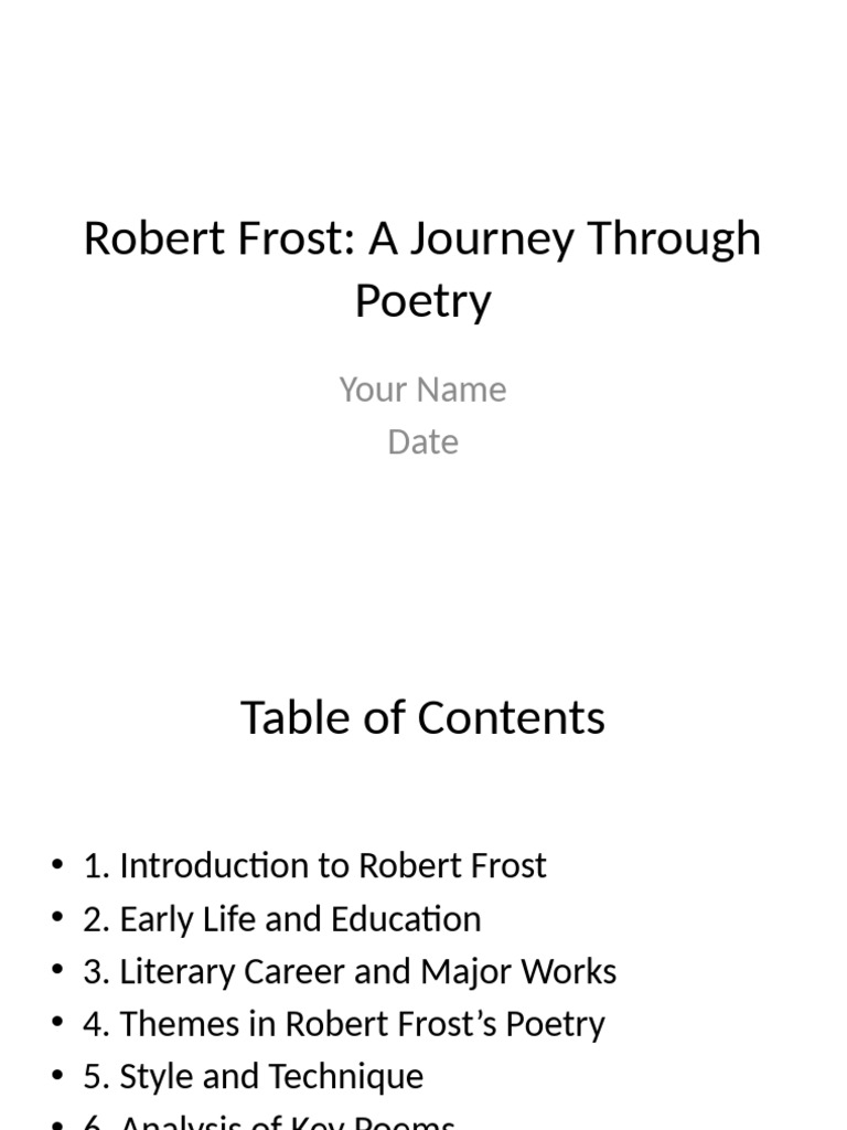 Robert Frost: Poetry and Themes | PDF | Poetry | Writing