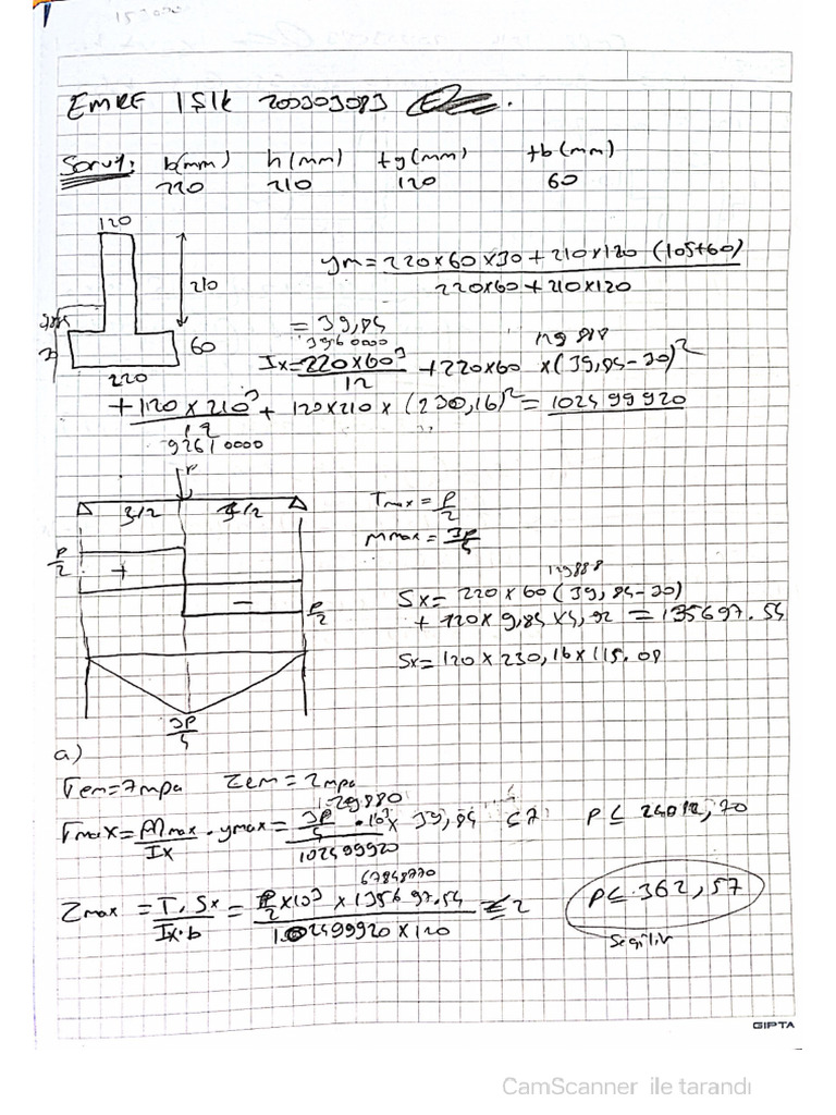 Emre - Işık.200303083.vize Mukavemet2 | PDF