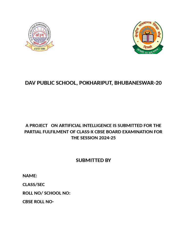Ai Project For Class-10, Session 2024-25 | PDF