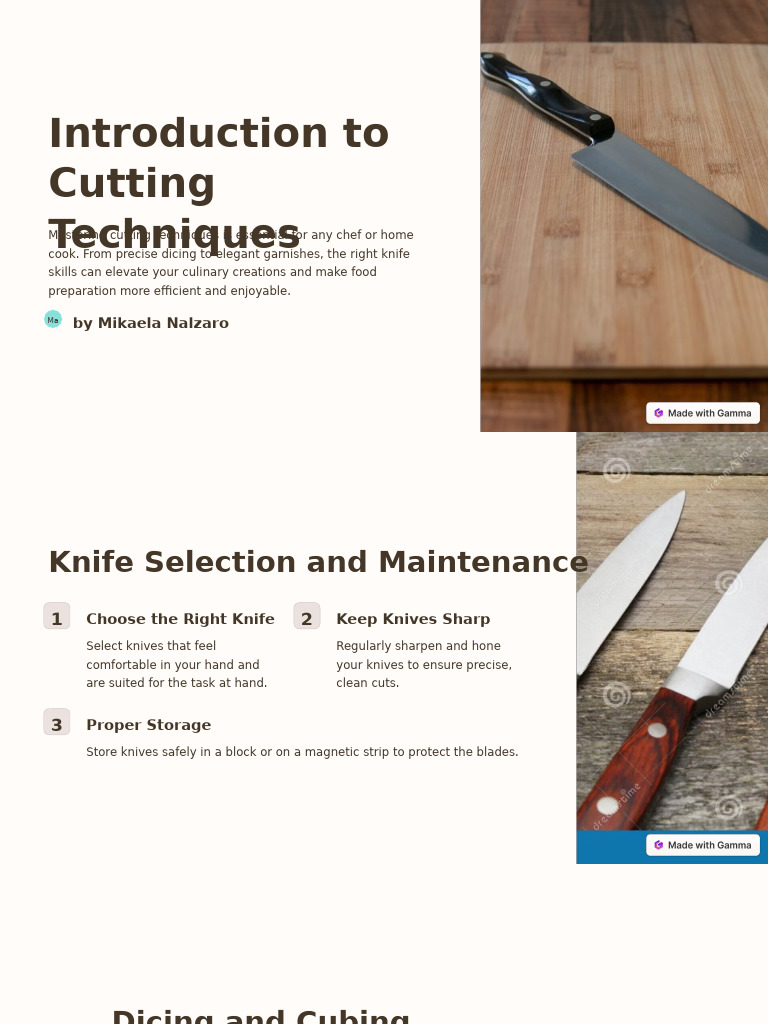 Essential Cutting Techniques for Cooks | PDF | Knife | Food And Drink ...