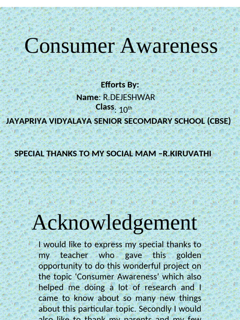 1edited Consumer Rights Project | PDF | Consumer Protection | Economies