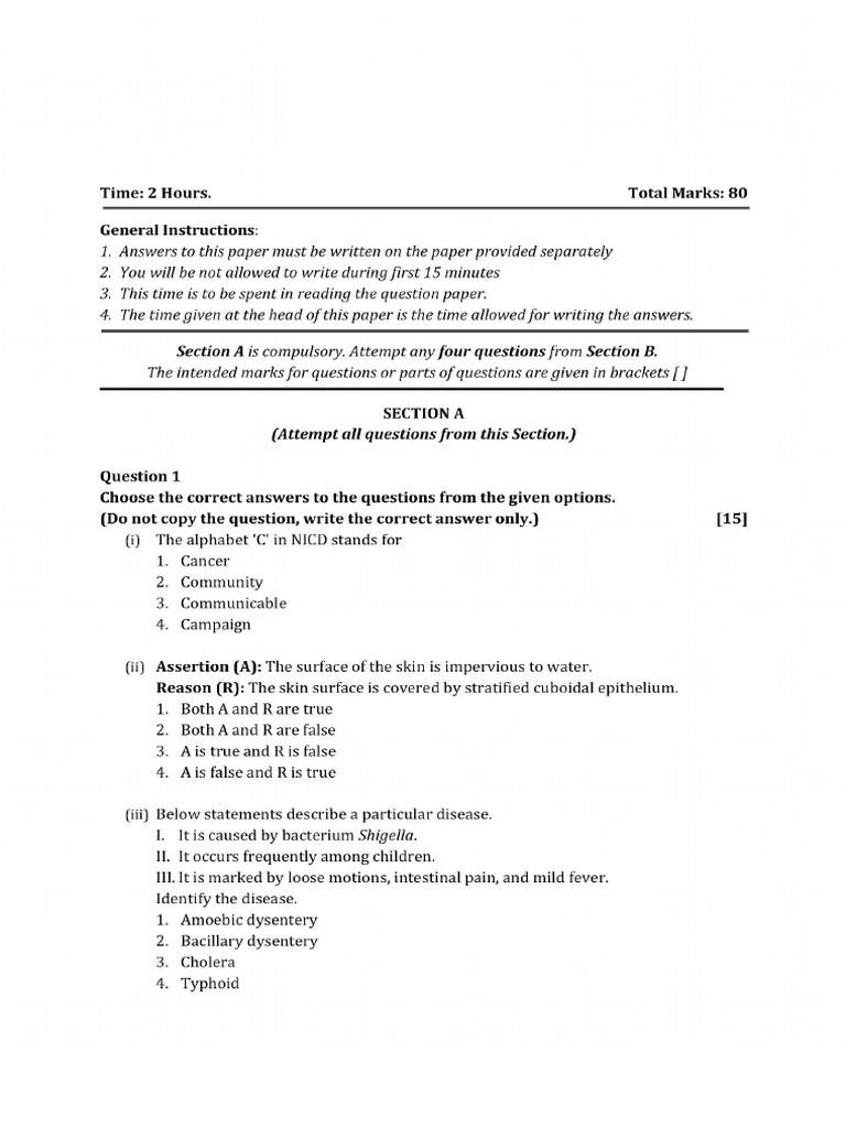 Biology Sample Paper 1 9TH | PDF