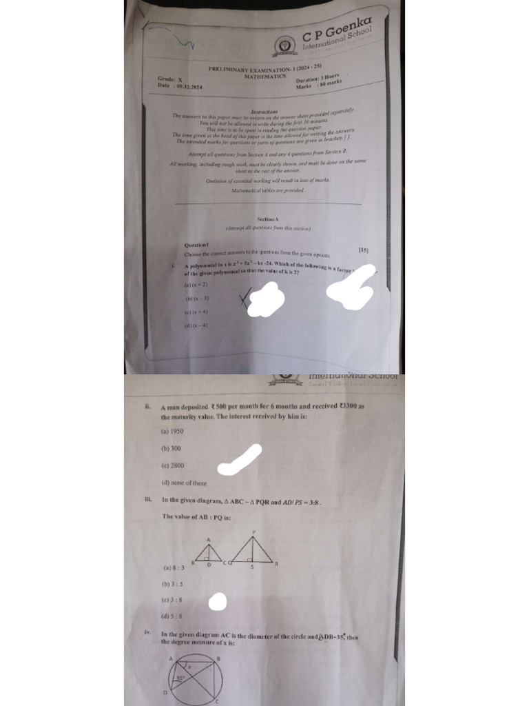 Math Prelim 1 | PDF