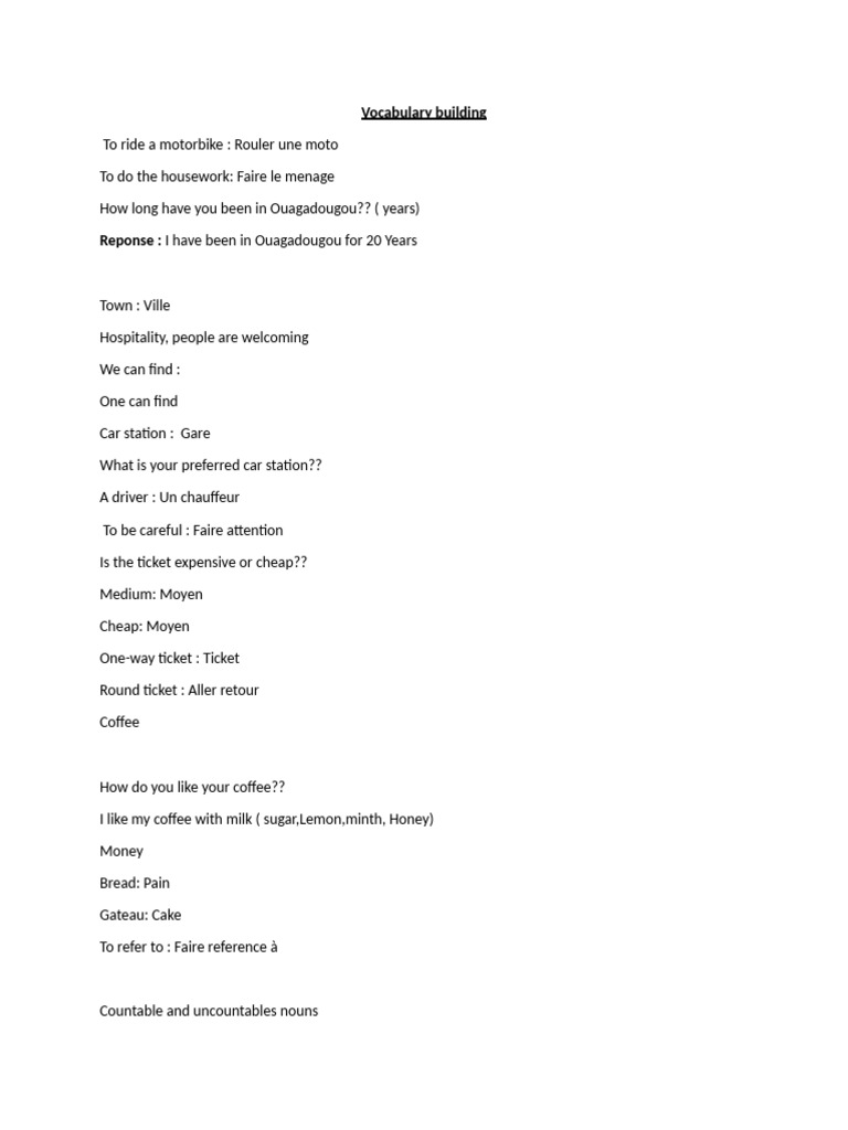 Vocabulary Building | PDF