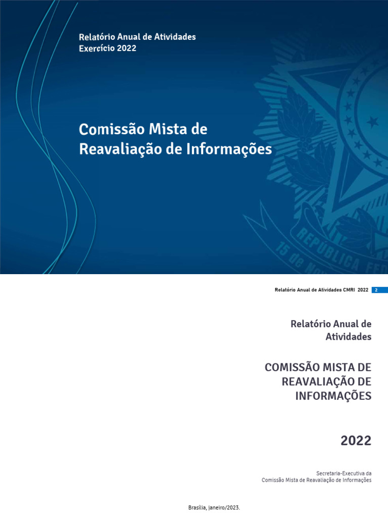 Relatorio Anual Cmri 2022 Final | PDF | Brasil | Ministério (departamento governamental)