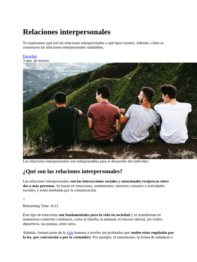 Relaciones Interpersonales | PDF | Relaciones interpersonales ...
