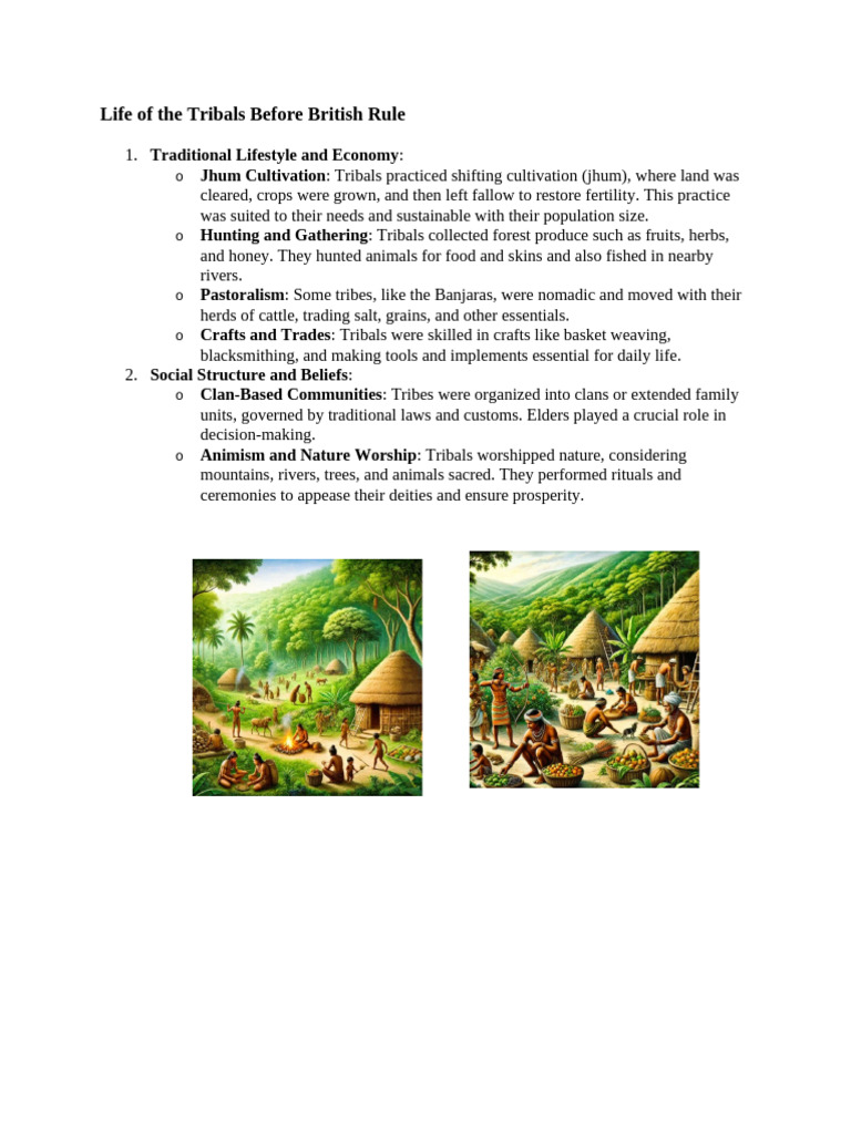 Life of Tribals Before British Rule | PDF