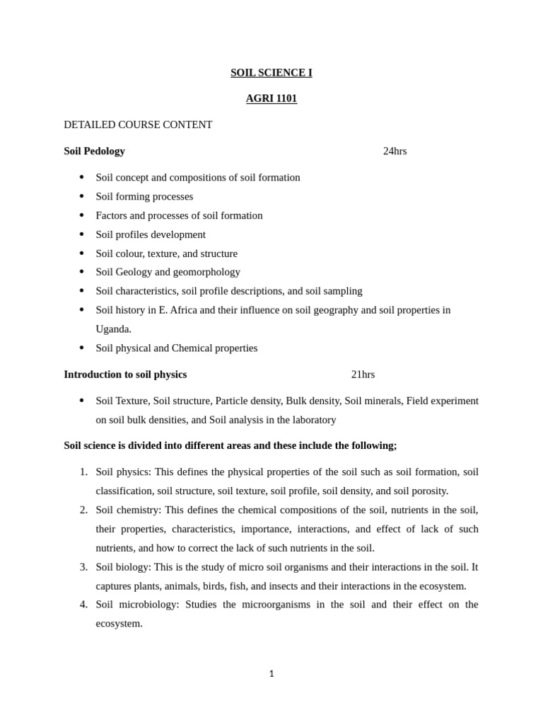 Soil Science Course Overview: Pedology | PDF | Soil | Weathering