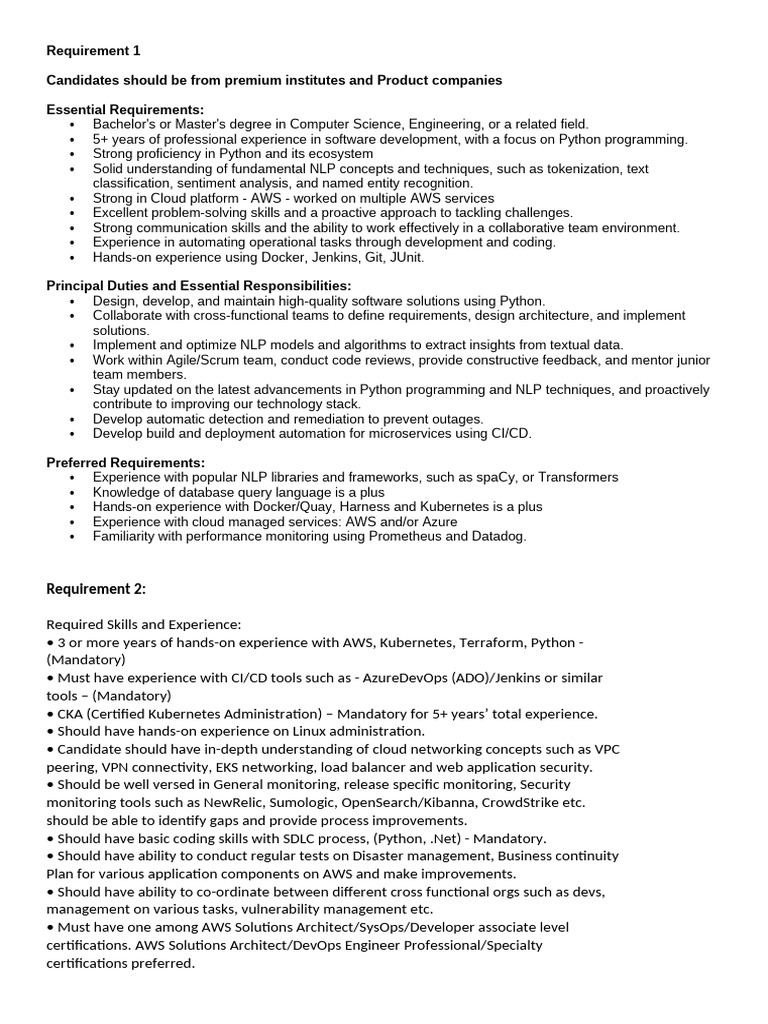 Sourcing JD - People Logic | PDF | Computer Network | Cloud Computing