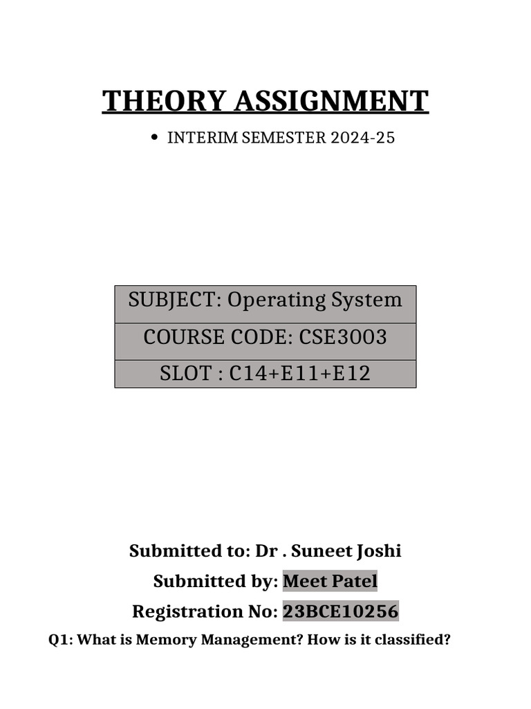 23BCE10256_Meet Patel | PDF | Thread (Computing) | File System