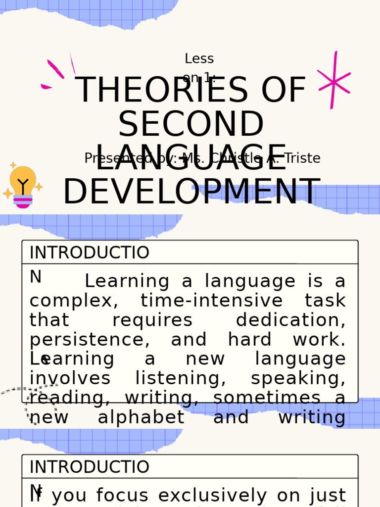 Lesson 1 Theories of Second Language Development | PDF | Behaviorism ...