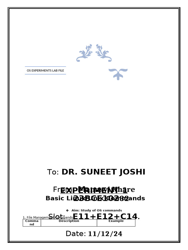 OS LAB MANUAL | PDF | Computer File | Command Line Interface OS LAB MANUAL | PDF | Computer File | Command Line Interface