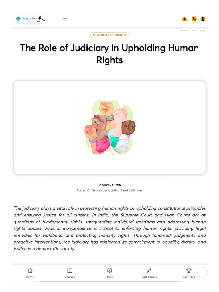 The Role of Judiciary in Upholding Human Rights - Edzorb Law | PDF ...