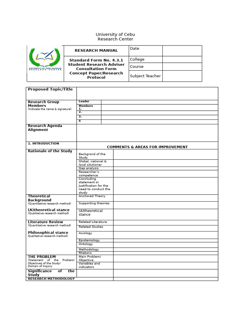 University of Cebu Research Manual | PDF | Methodology | Qualitative ...