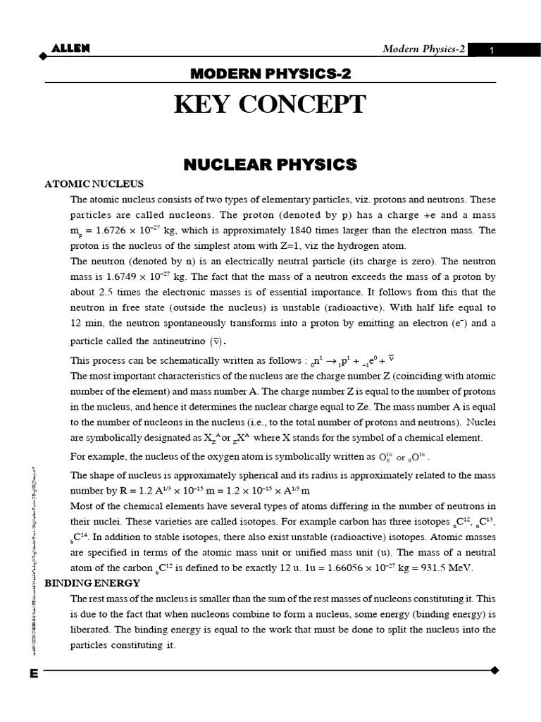 Understanding Nuclear Physics Concepts | PDF | Atomic Nucleus | Neutron