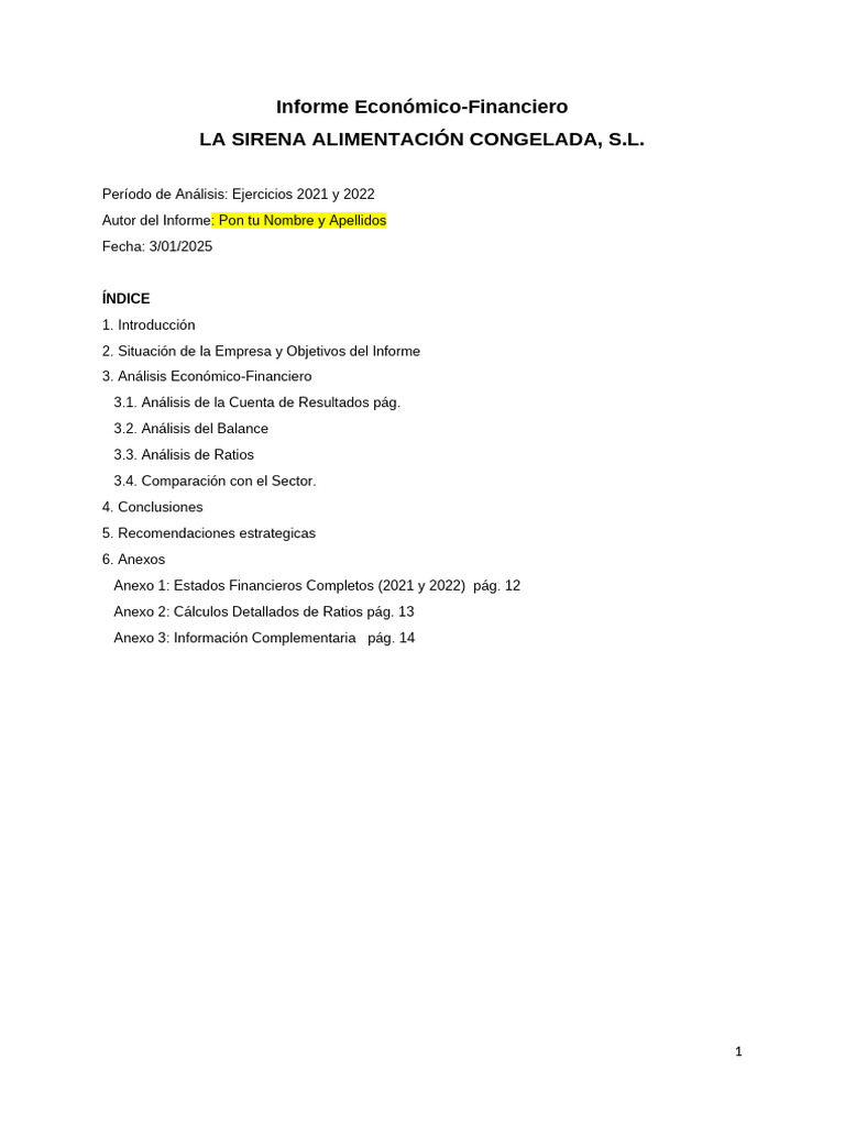 Informe Económico - Definitivo | PDF | Margen bruto | Rentabilidad ...