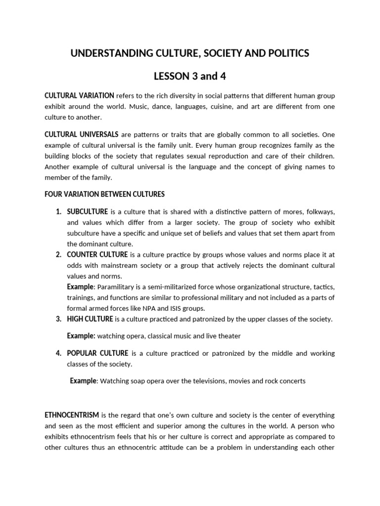 LESSON-3-4-UCSP (1) | PDF | Socialization | Liberal Arts Education