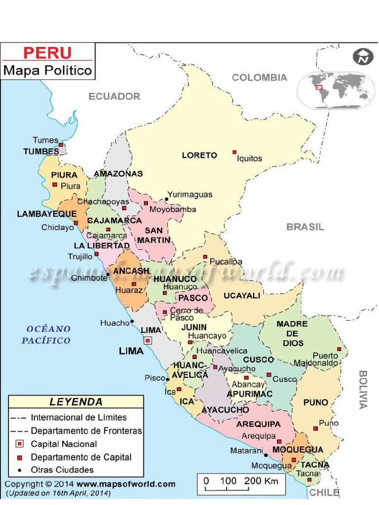 Mapa Politico Del Perú | PDF
