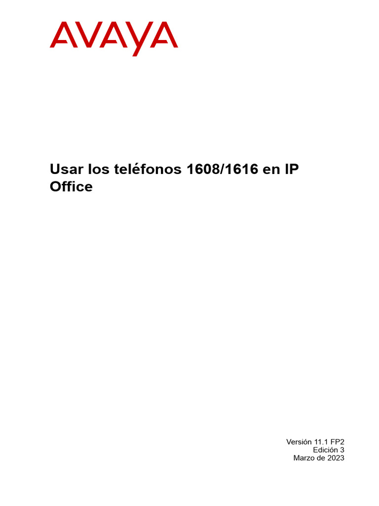 Avaya 1608 Phone User Guide - Es-Xl | PDF | Software | Usuario ...